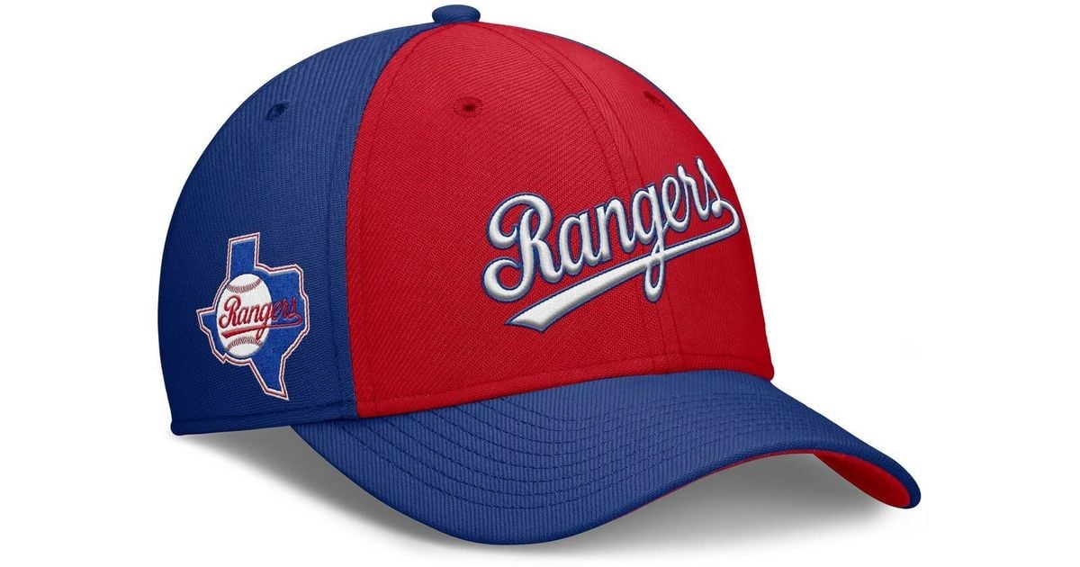 Nike Royal/red Texas Rangers Rise Swoosh Performance Flex Hat for Men ...