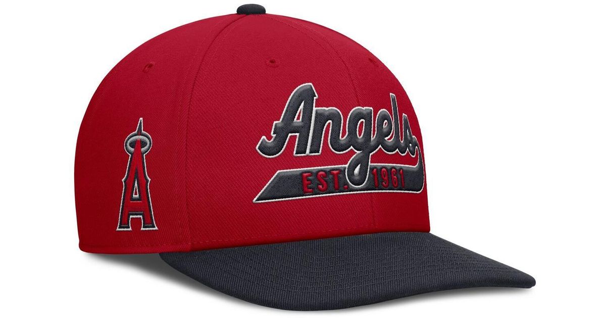 Nike Red/navy Los Angeles Angels Pro Performance Snapback Hat for Men ...