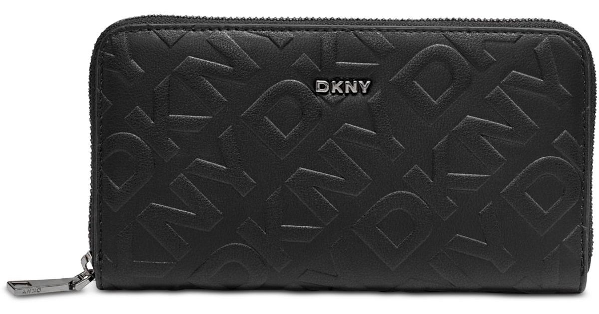 DKNY Ashlyn Large Zip-around Wallet in Black | Lyst