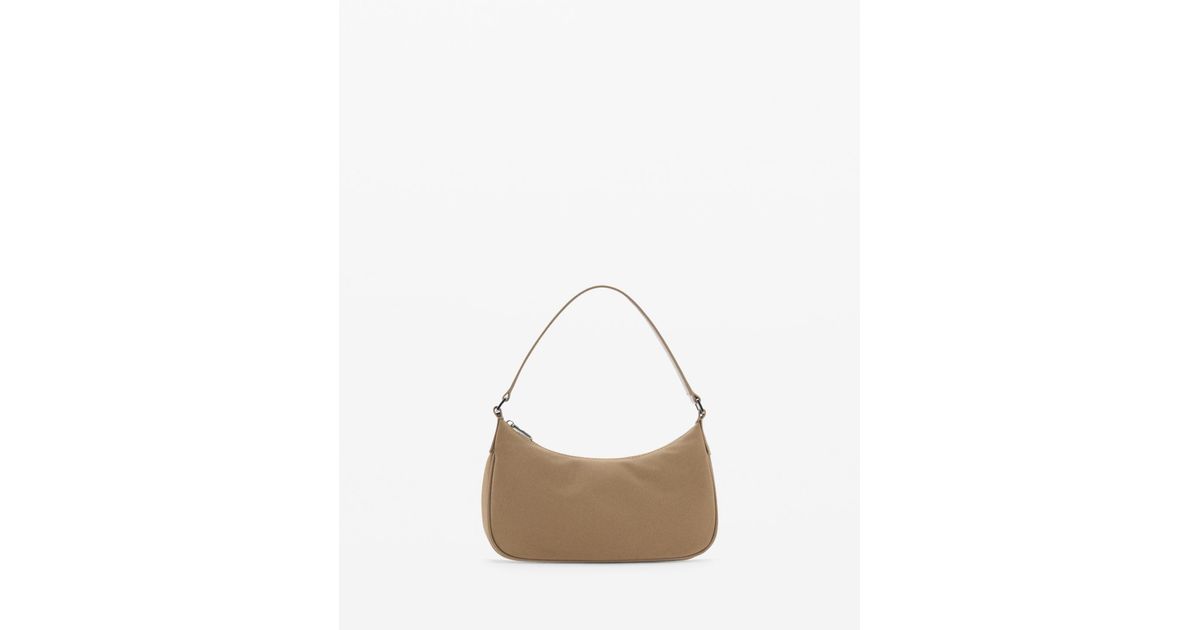 Mango Nylon Shoulder Bag in White | Lyst