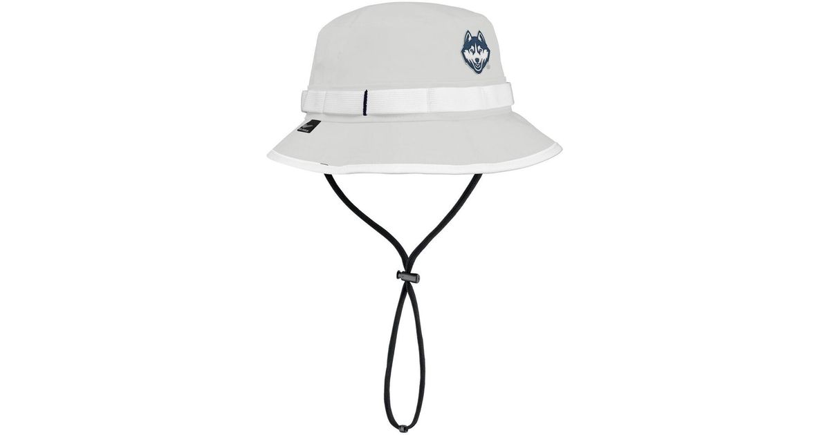 Nike Uconn Huskies 2025 On-field Boonie Performance Bucket Hat in White ...