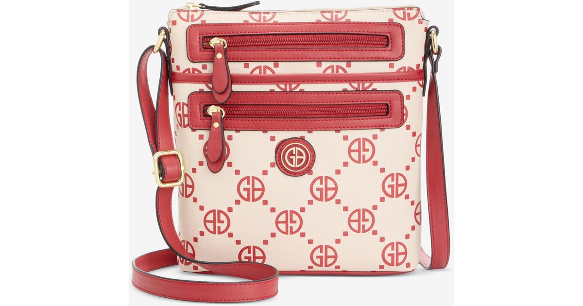 Giani Bernini Monogram Signature North South Crossbody in Red | Lyst