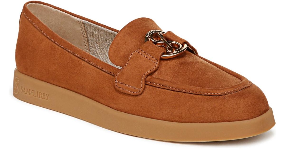 Sam & Libby Skylar Moccasin Loafers in Brown | Lyst