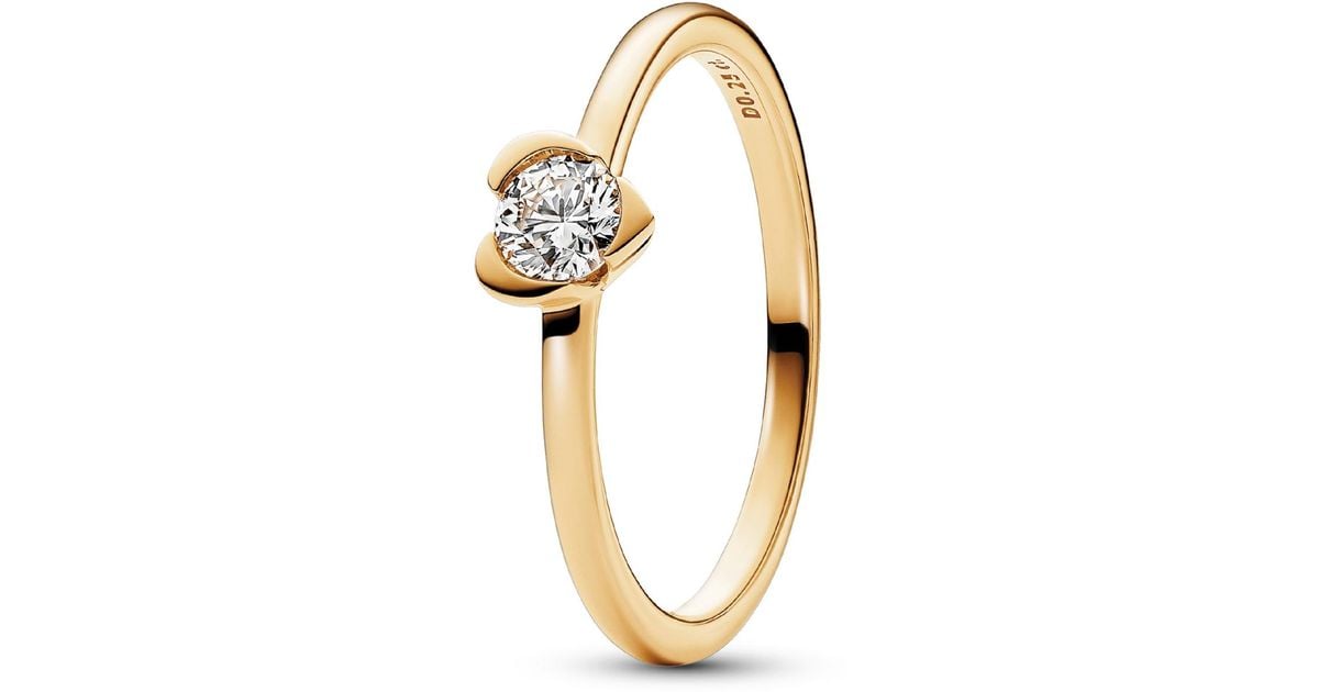 PANDORA Talisman Lab-grown Diamond Heart Ring in Metallic | Lyst