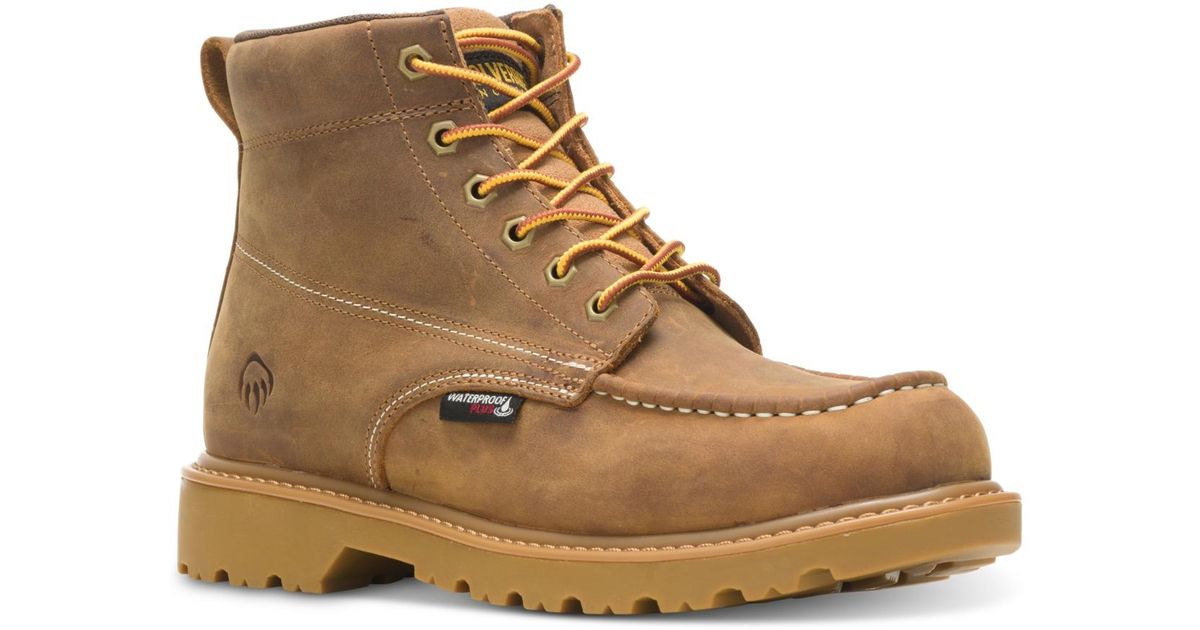 Wolverine Floorhand Waterproof Moc Toe 6" Lace-up Boots in Brown for ...