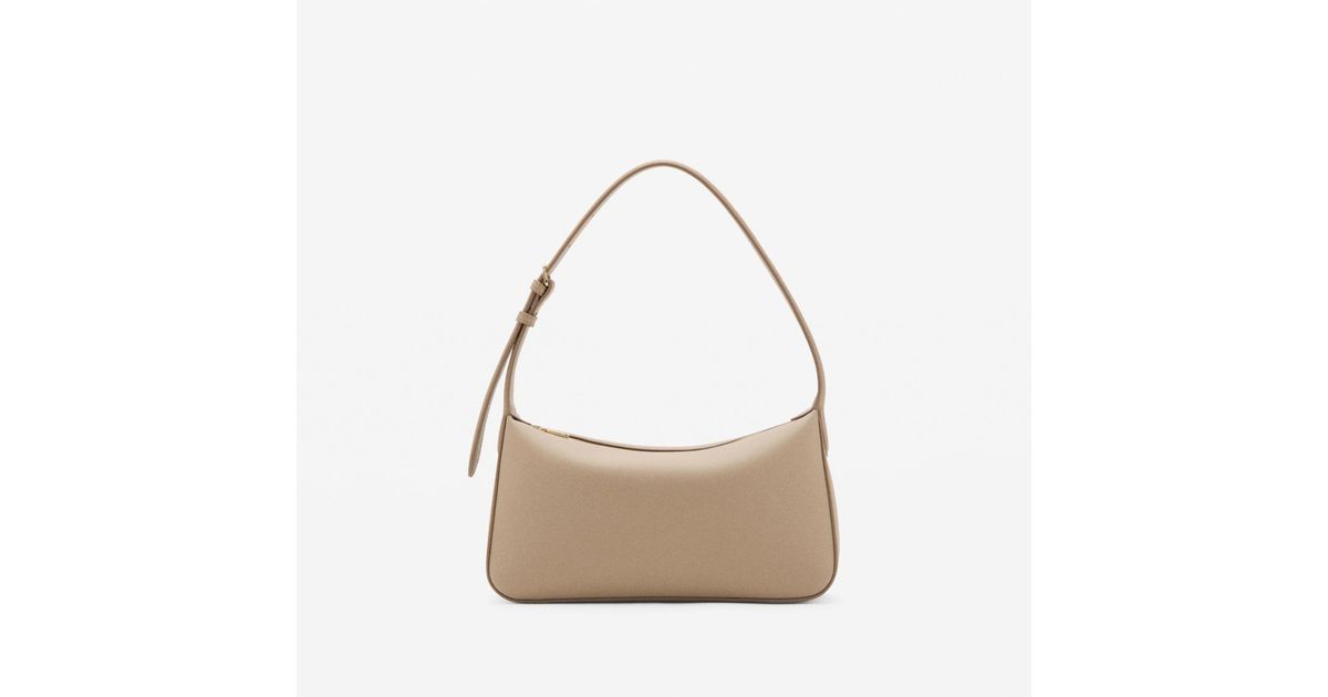 Mango Faux-leather Shoulder Bag in Natural | Lyst