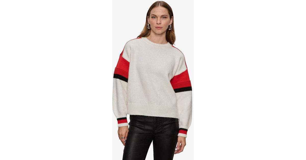 Sanctuary Sporty Stripe Crewneck Sweater in Red | Lyst