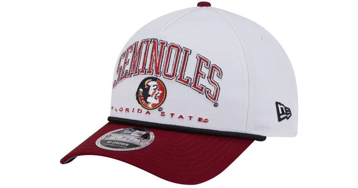 KTZ White/garnet Florida State Seminoles Arch Two-tone Rope 9forty A ...