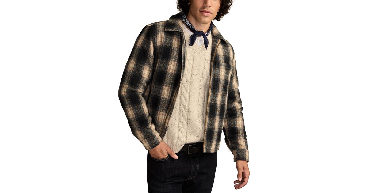 Lucky Brand Plaid Long-sleeve Jacket in Black for Men | Lyst