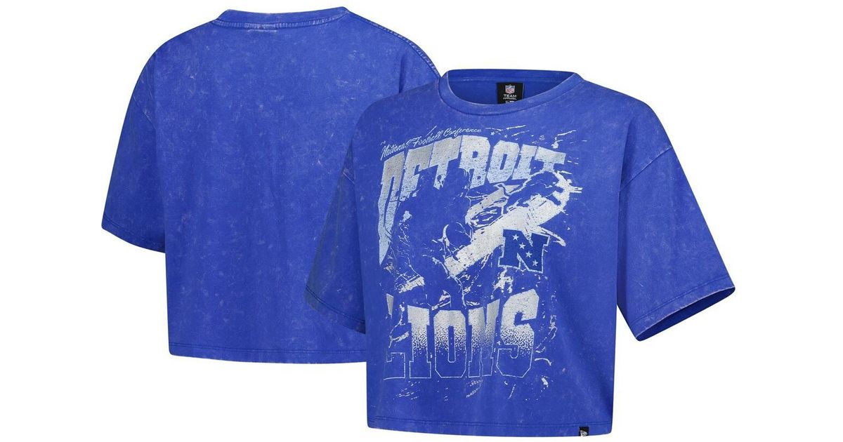 KTZ Â Detroit Lions Cropped Boxy Sport Classics Mineral Wash T-shirt in ...