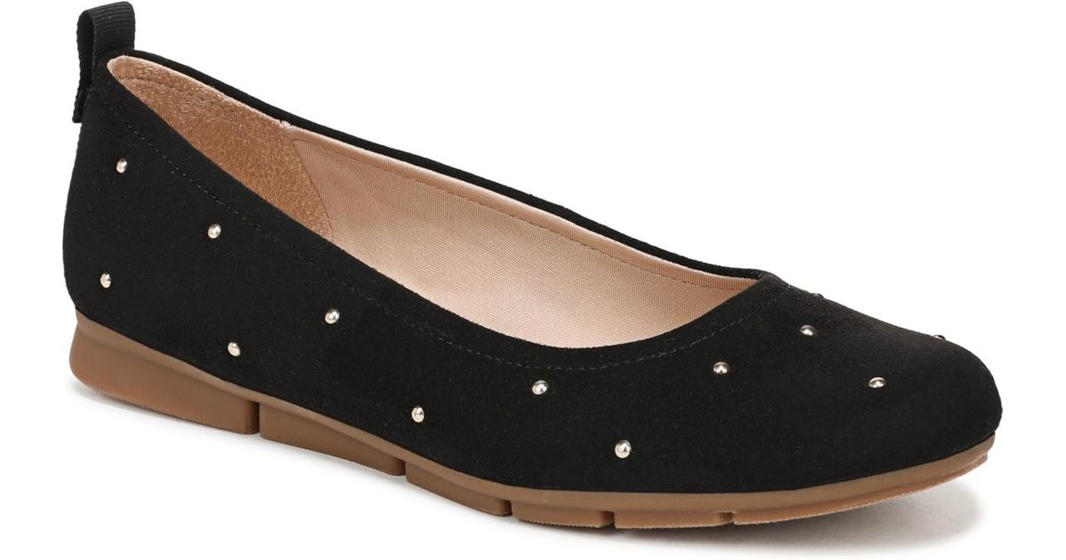 Dr. Scholls Timeless Square Toe Ballerina Flats in Black | Lyst