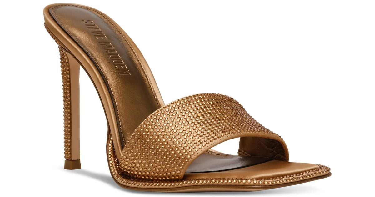 Steve Madden Yara High-heel Mule Dress Sandals in Brown | Lyst