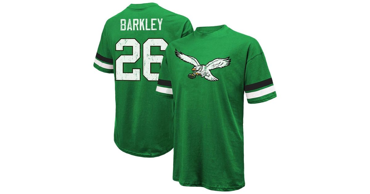 Majestic Threads Saquon Barkley Philadelphia Eagles Name Number Oversized T-shirt in Green for ...