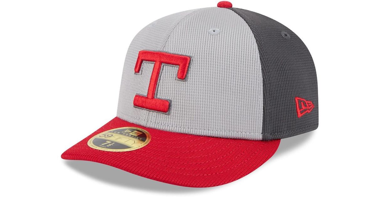 KTZ Gray/red Texas Rangers 2025 Batting Practice Low Profile 59fifty ...