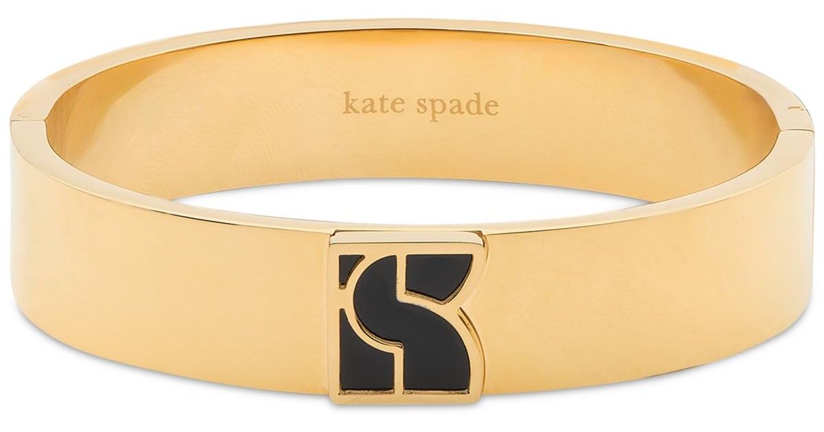 Kate Spade Gold-tone Mother-of-pearl K Bangle Bracelet in Natural | Lyst
