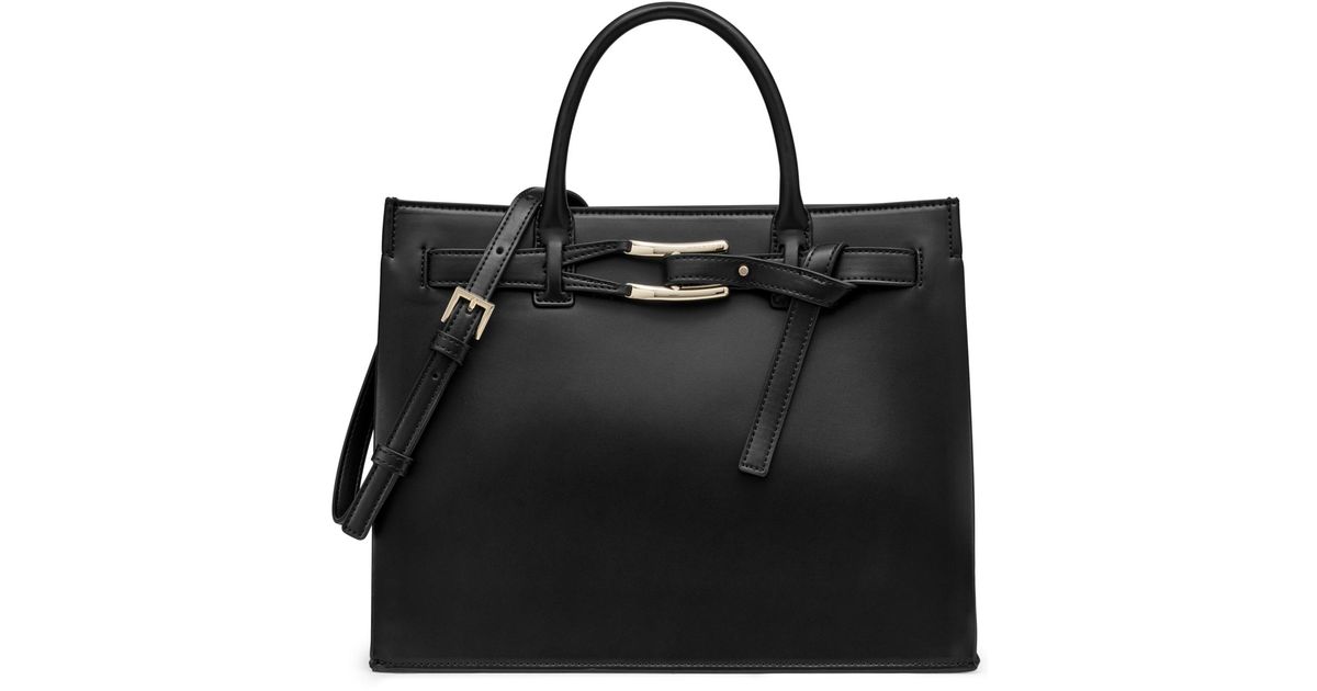 Halston Dora Medium Satchel Bag in Black | Lyst