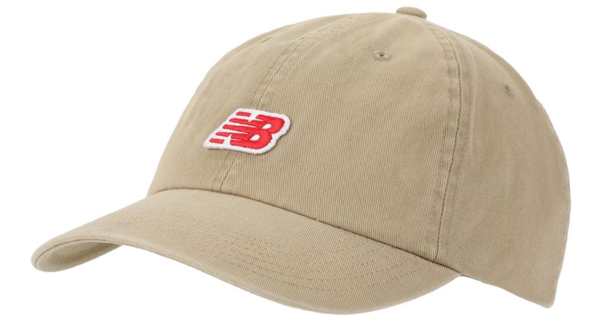 New Balance Red Logo Stonewear Baseball Cap in Natural for Men | Lyst