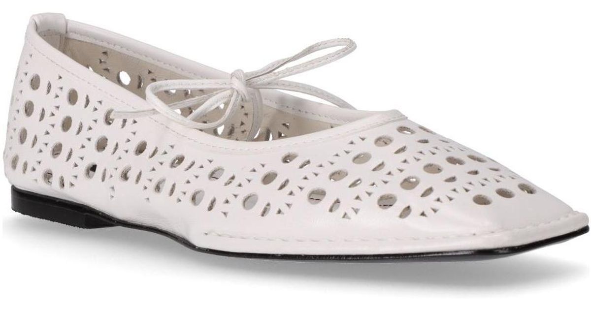 Alohas Sway Slit White Leather Ballet Flats | Lyst