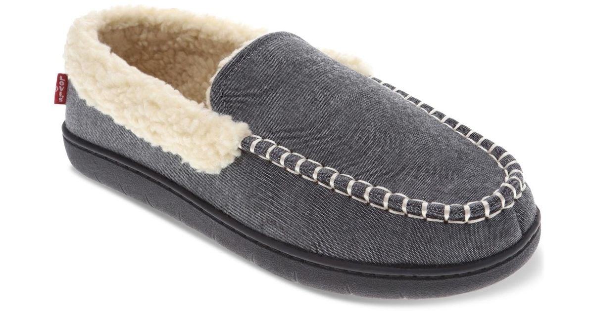 Levi's Roger Faux-sherpa Chambray Slippers in Gray for Men | Lyst