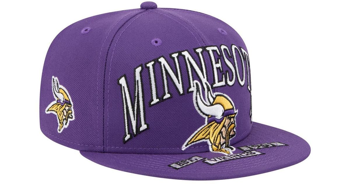 KTZ Minnesota Vikings Oversized 59fifty Fitted Hat in Purple for Men | Lyst