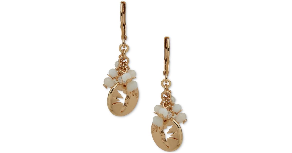 Lonna & Lilly Gold-tone Bead Cluster & Bird Cutout Drop Earrings in ...