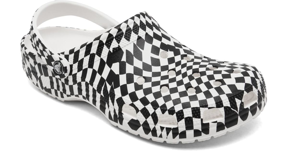 Crocs™ Classic Warped Checker Clog From Finish Line in Black | Lyst