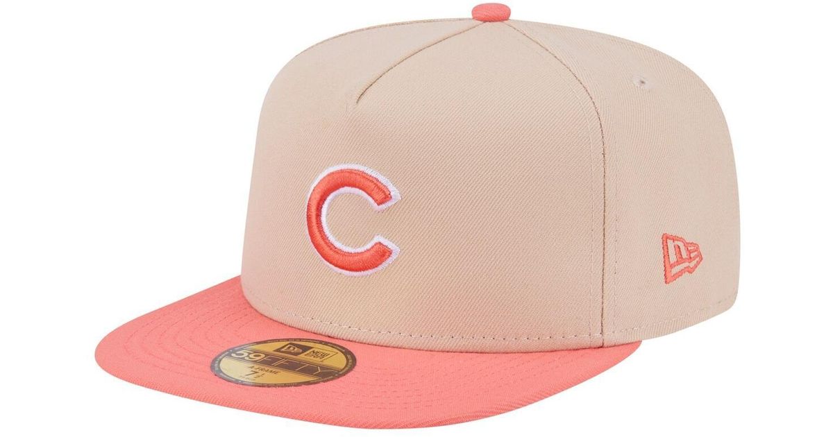 KTZ Light Beige/coral Chicago Cubs Two-tone Color Pack A-frame 59fifty ...
