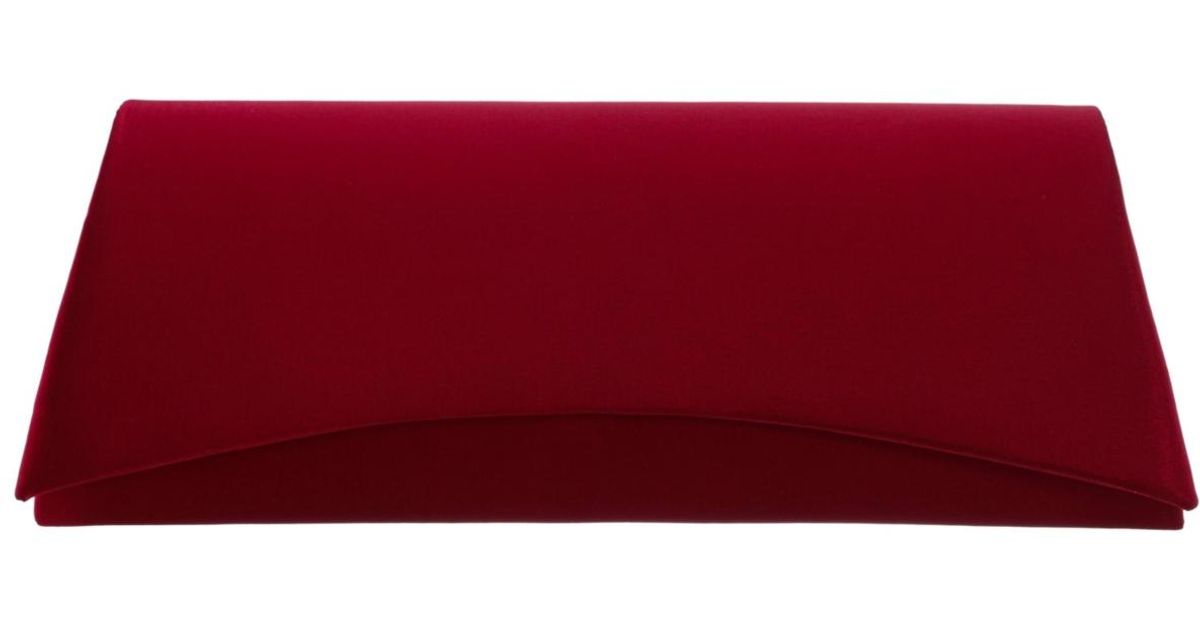 Nina Curved Flap Slim Magnetic Clutch in Red | Lyst