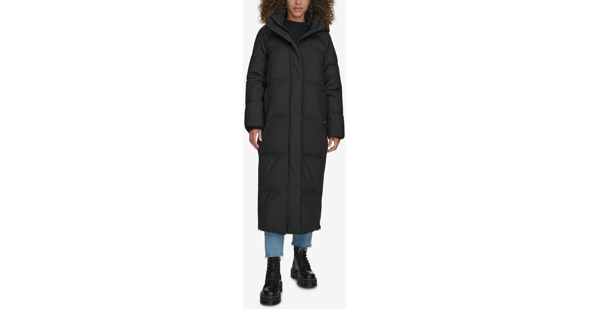 Levi's Extra Long Quilted Parka in Black | Lyst
