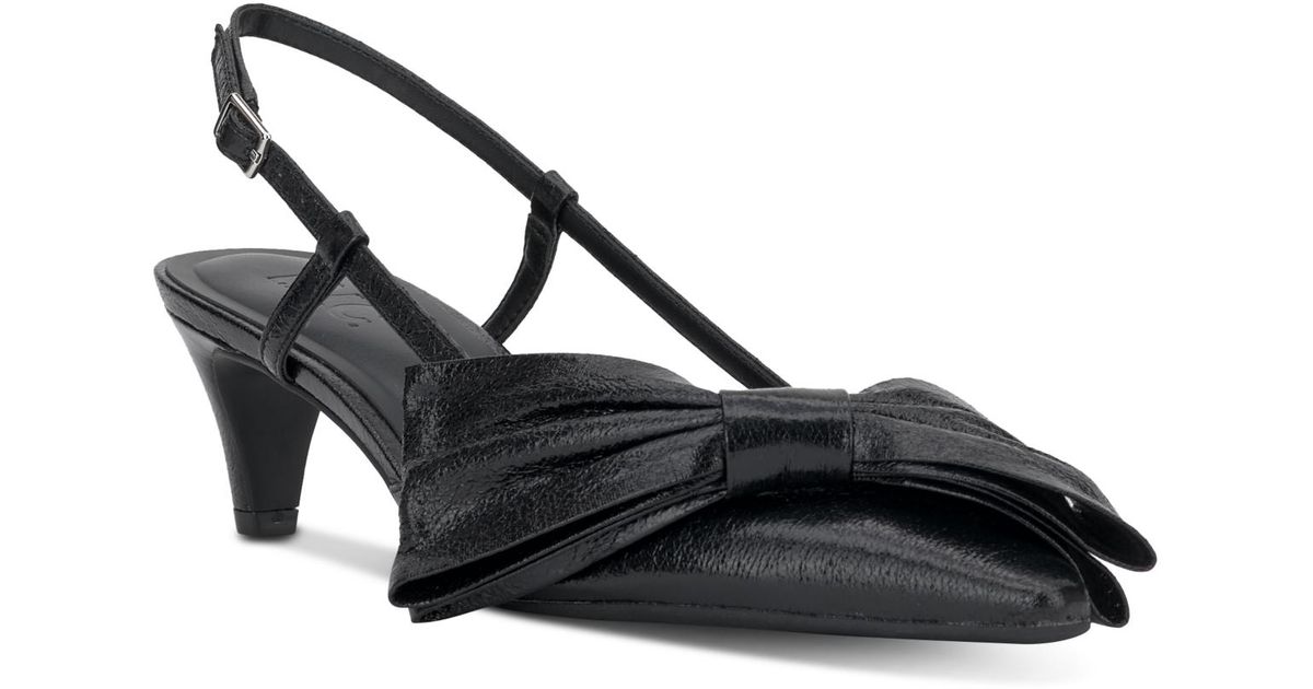 INC International Concepts Winnet Bow Slingback Pumps in Black | Lyst