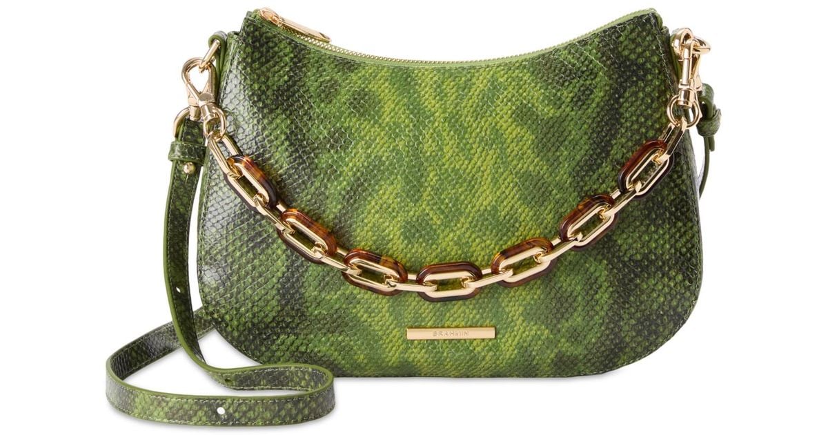 Brahmin Mod Shayna Cassatt Small Leather Crossbody in Green | Lyst