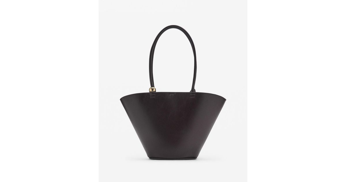 Mango Metallic Detail Shopper Bag in Black | Lyst