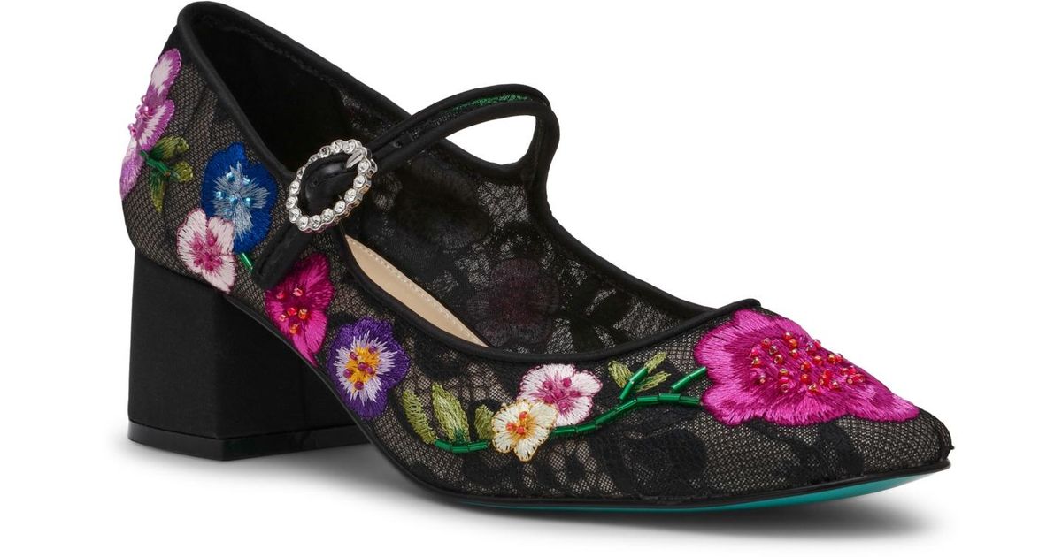 Betsey Johnson Rubee Mesh Mary Jane Pumps in Black | Lyst