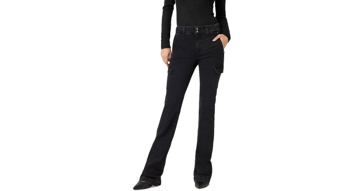 Guess Cargo Mini-bootcut Double-button Jeans in Black | Lyst
