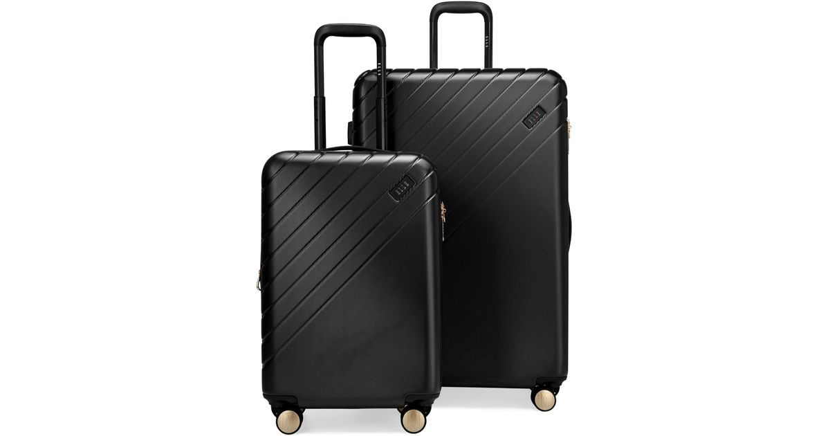 Elle Louvre 2-piece Expandable Retro Spinner luggage Set in Black | Lyst