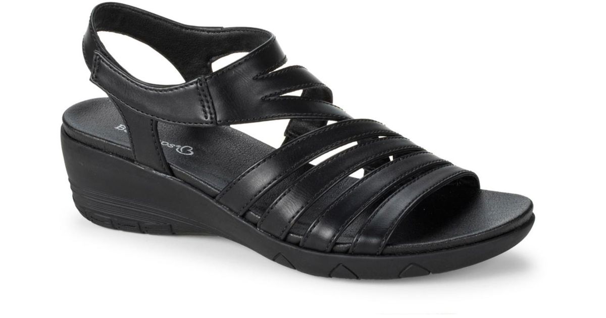BareTraps Harlean Open Toe Wedge Sandals in Black | Lyst