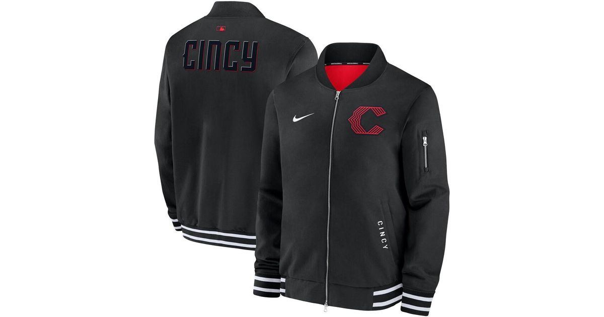 Nike Cincinnati Reds Authentic Collection City Connect Full-zip Bomber ...