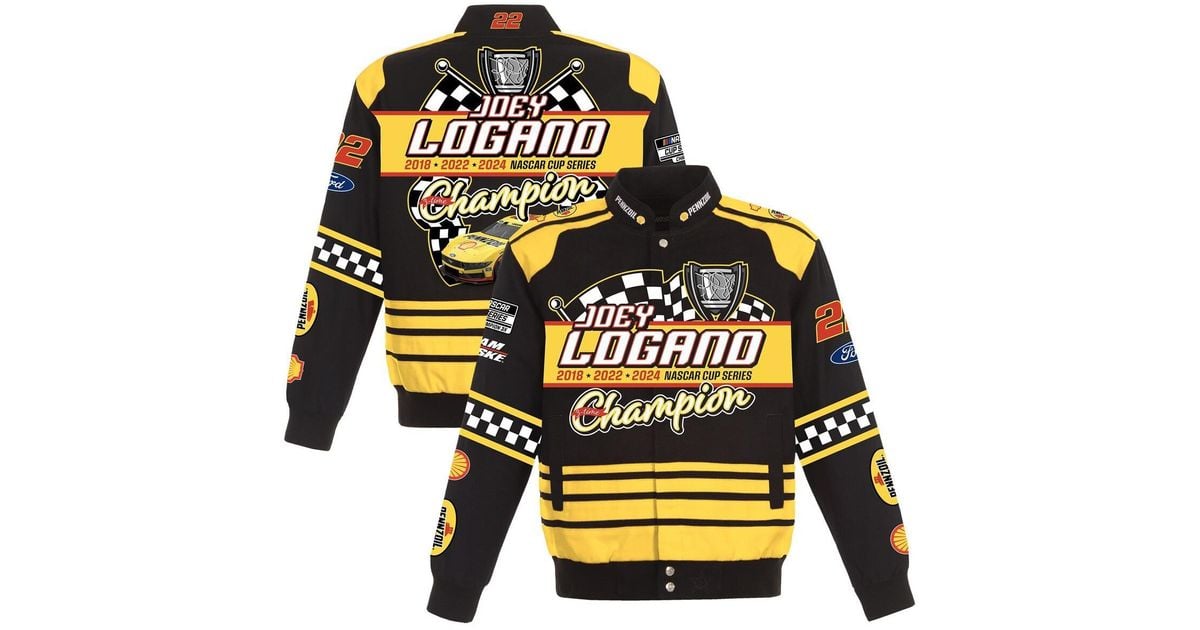 JH Design Black/yellow Joey Logano 2024 Nascar Cup Series Champion ...