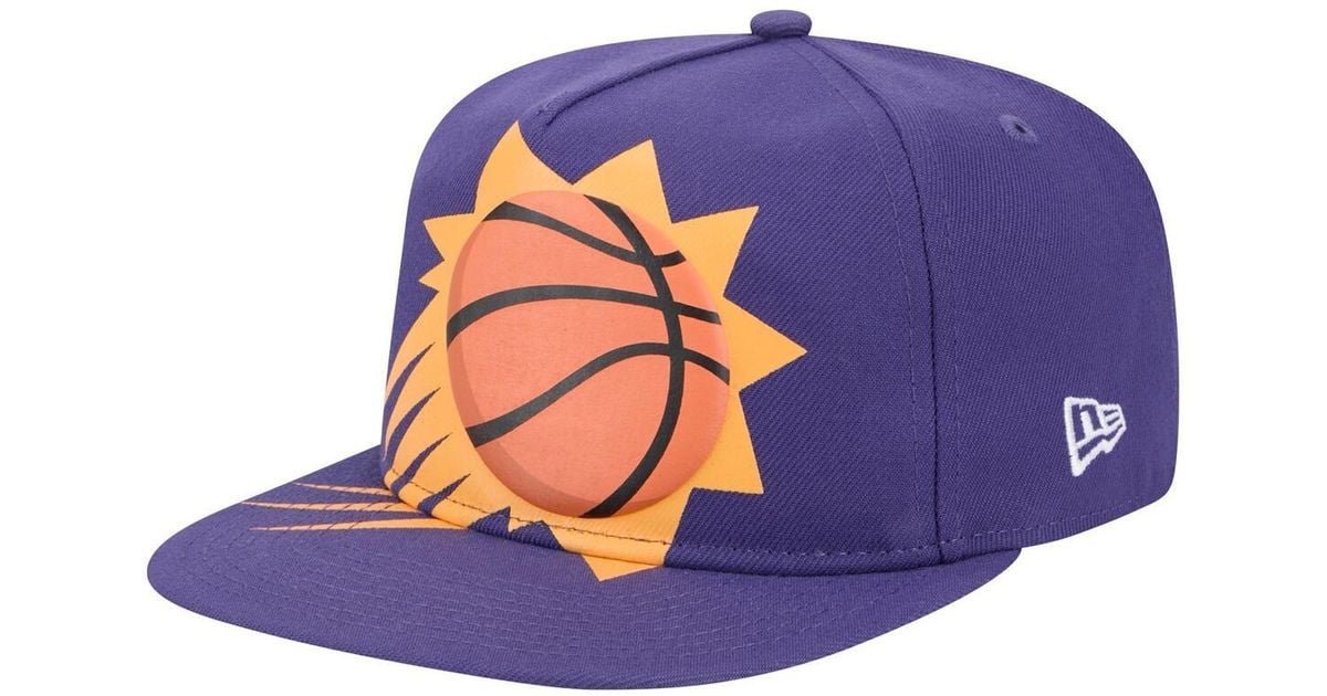 KTZ Phoenix Suns Oversized Puff Print Logo Golfer Snapback Hat in Blue ...