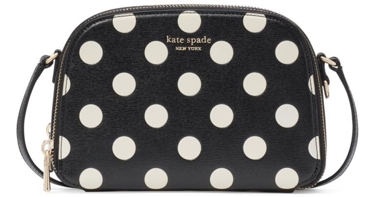 Kate Spade Devin Dot Double Zip Dome Crossbody Bag in Black | Lyst