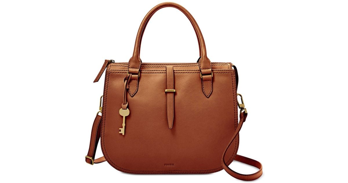 Fossil Ryder Leather Medium Satchel in Brown | Lyst