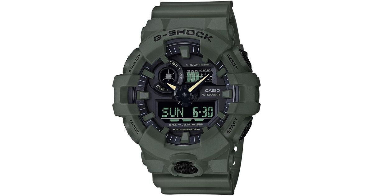 G-Shock Analog-digital Green Resin Strap Watch 53mm in Gray for Men | Lyst