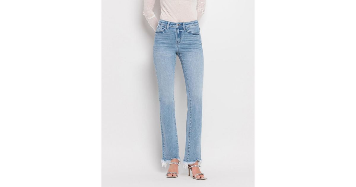 Flying Monkey High Rise Mini Bootcut Jeans in Blue | Lyst
