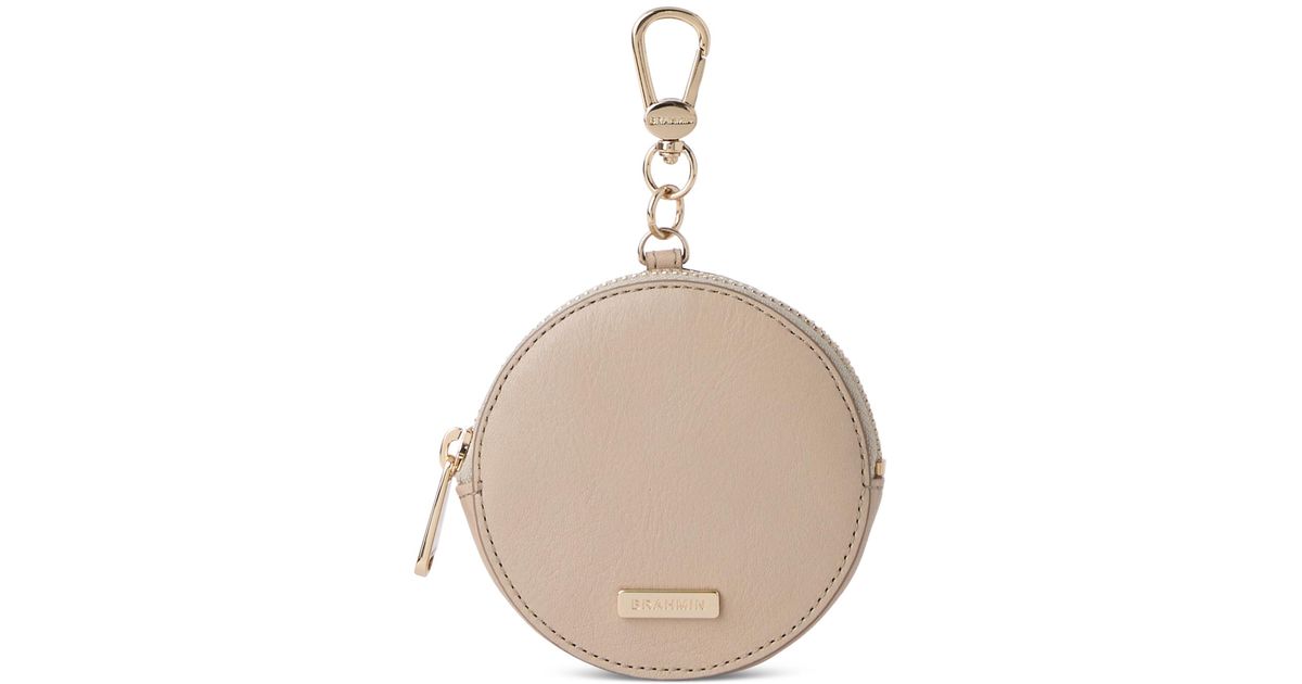 Brahmin Circular Leather Coin Purse in Natural | Lyst