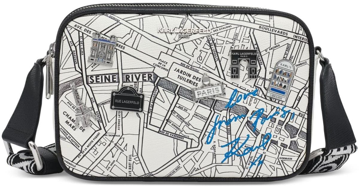 Karl Lagerfeld Maybelle Crossbody Travel Print & Pins in Metallic | Lyst