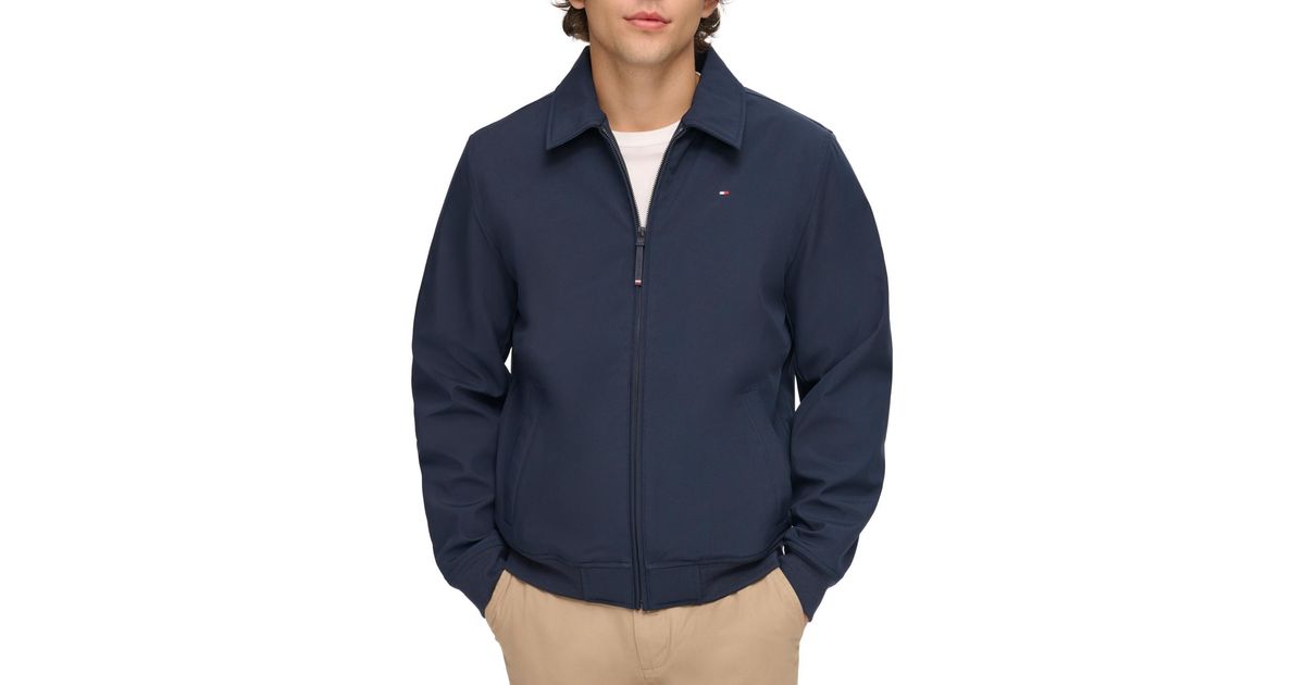 Tommy Hilfiger Classic Soft-shell Bomber Jacket in Blue for Men | Lyst