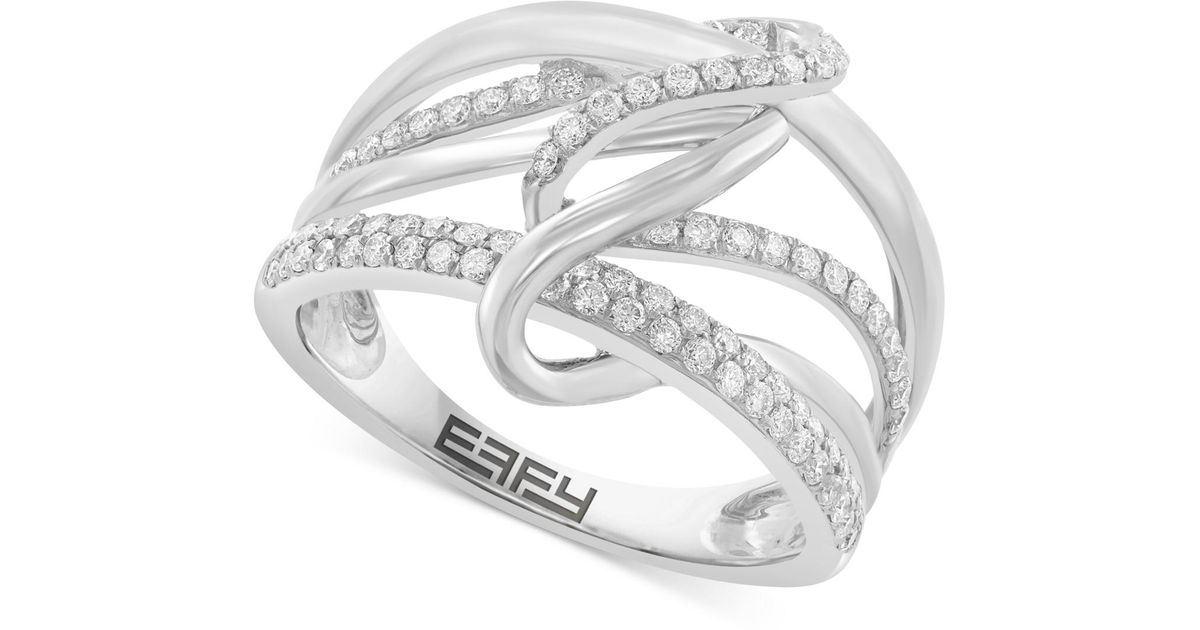 Effy Effy Diamond Multirow Crossover Ring (1/2 Ct. T.w. in White | Lyst