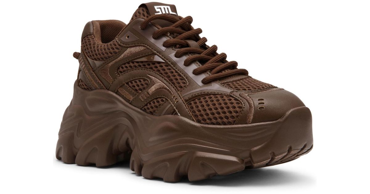 Steve Madden Ripper Platform Lace-up Sneakers in Brown | Lyst
