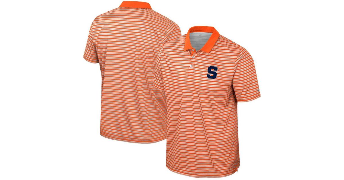 Colosseum Athletics Syracuse Striped Polo Shirt in Orange for Men | Lyst