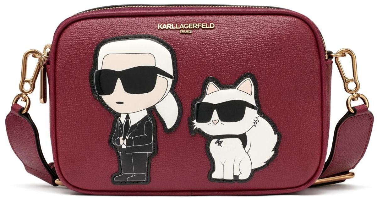 KARL LAGERFELD Maybelle Mini Top Zip Crossbody Bag in Red | Lyst
